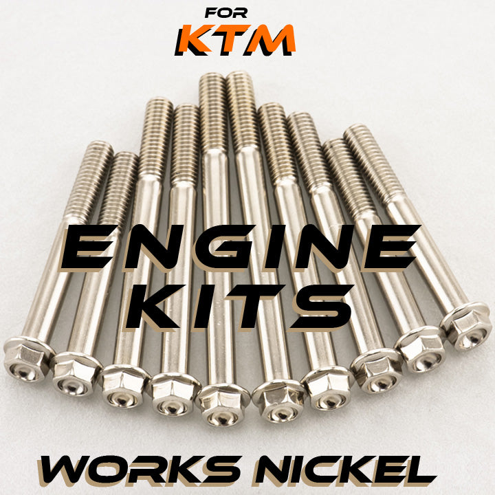 WORKS NICKEL ENGINE BOLT KIT FOR KTM 65cc-85cc MINI BIKES | Fast Metric